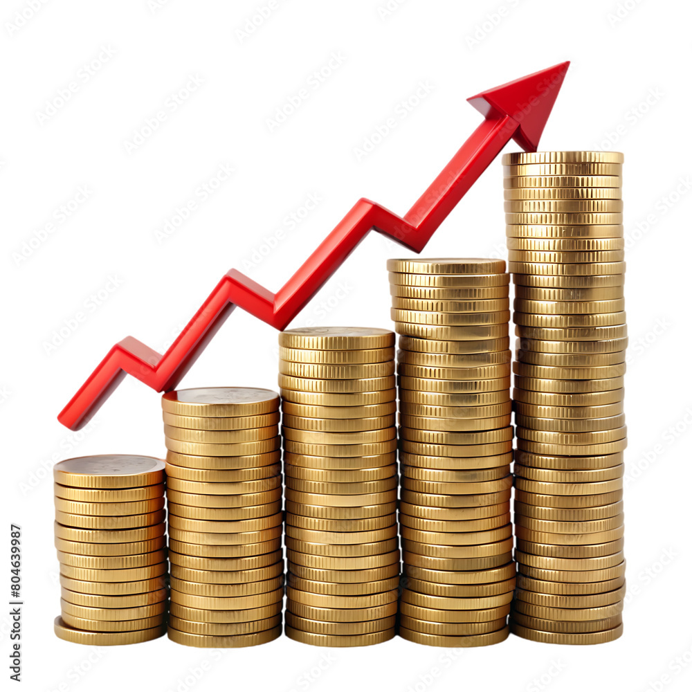 Incremental Diagram Of Golden Coins Stock Illustration | Adobe Stock