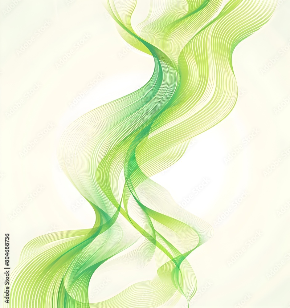 Abstract green wavy line vector background design element for your ...