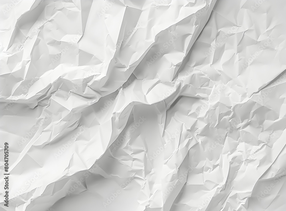 Abstract white empty paper texture, crumpled poster background for ...