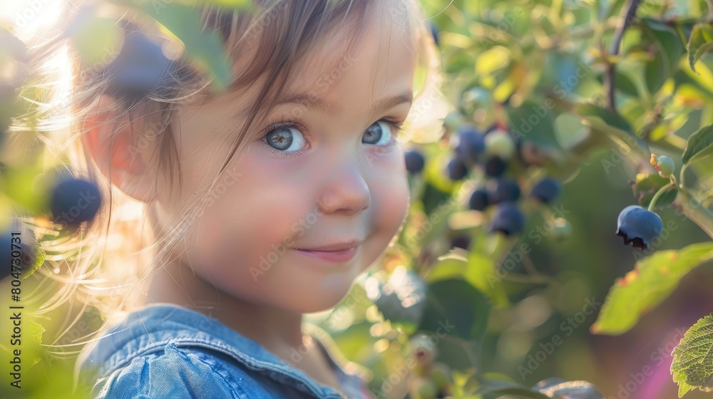 The little girls nose, face, hair, smile, eyes, and ears light up as ...