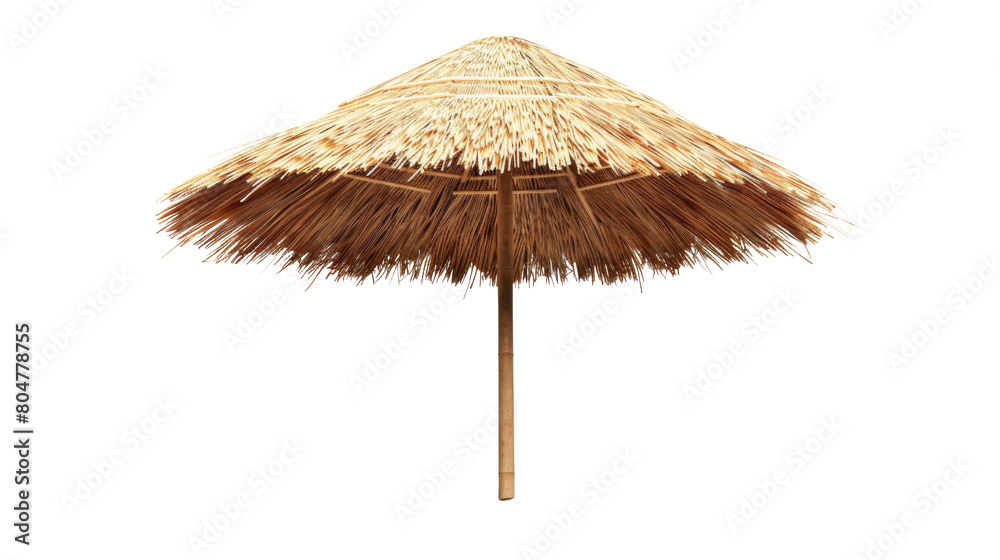 Straw Beach Umbrella. Isolated on white background. png transparent ...