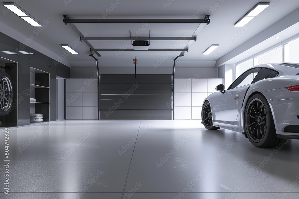 This Background of a modern garage incorporates sleek, polished ...
