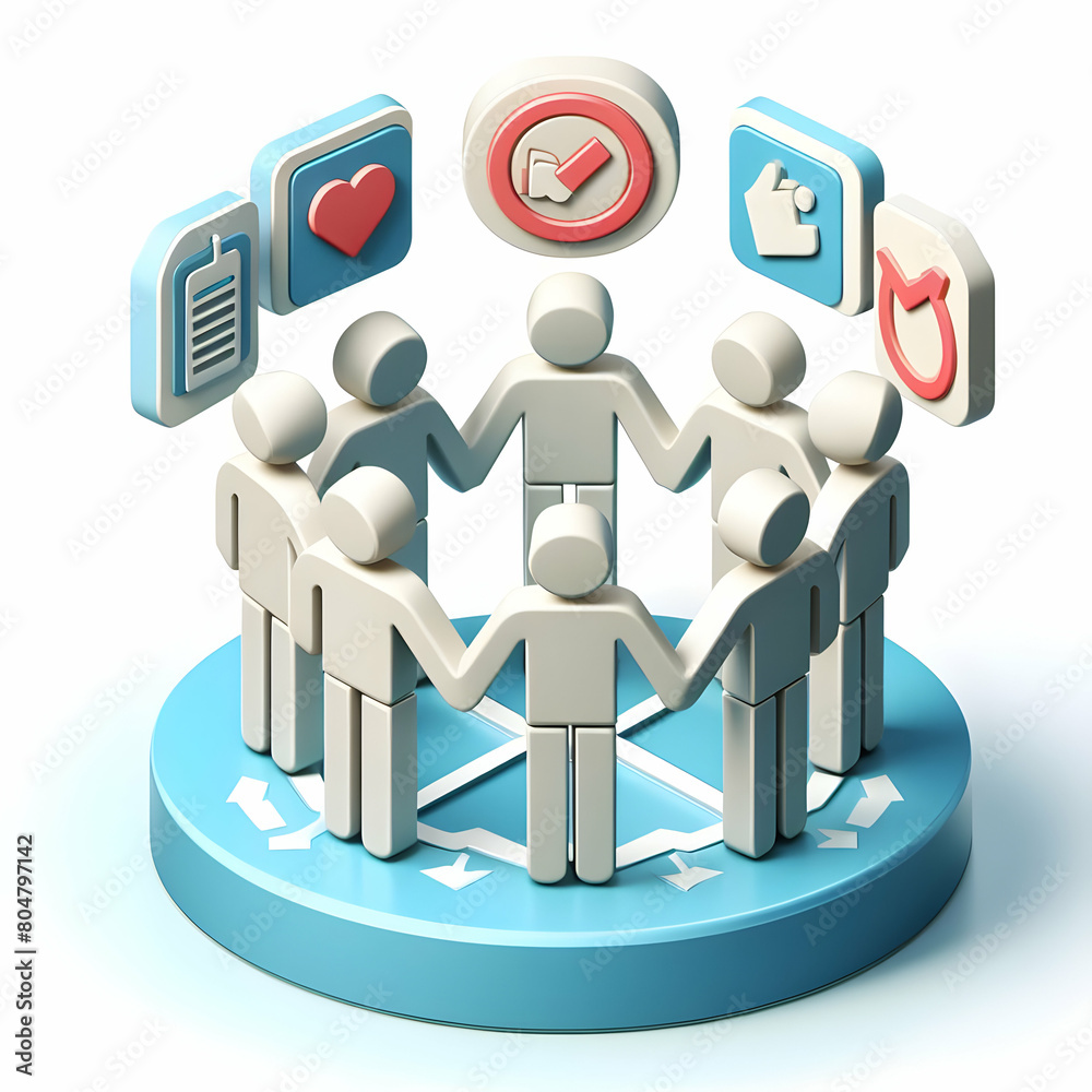 3D Cartoon Icon Illustration Depicting Teamwork and Collaboration Symbol for Emphasizing ...