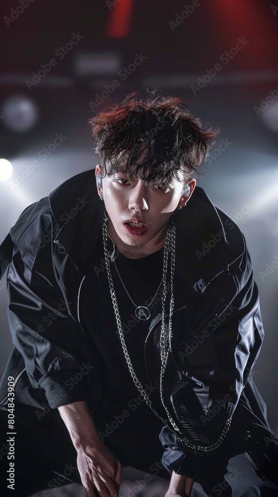 Captivating K-Pop Idol Rapper Performs on Energetic Concert Stage with ...