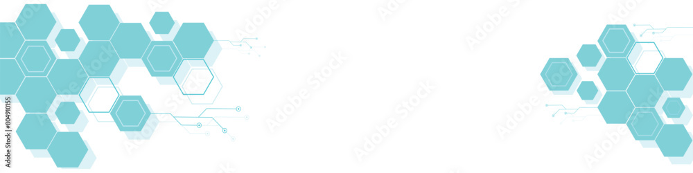 Vector Hexagon Pattern Abstract Frame Background. Science Technologic Hexagonal Pattern in ...