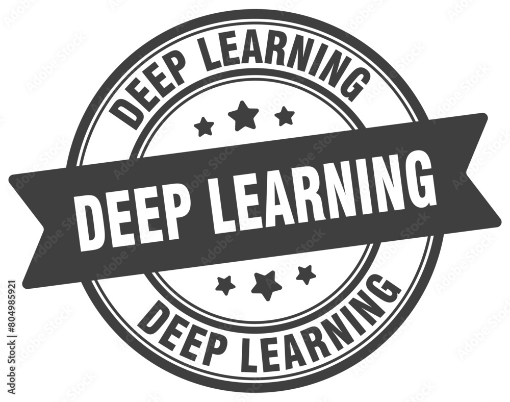 deep learning stamp. deep learning label on transparent background ...