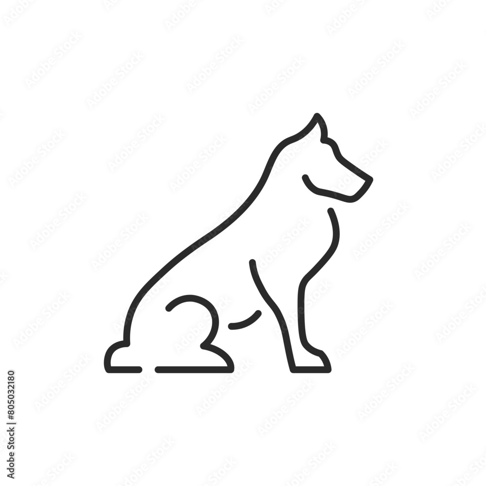 Dog icon. A simplified representation of a seated dog, often a symbol ...