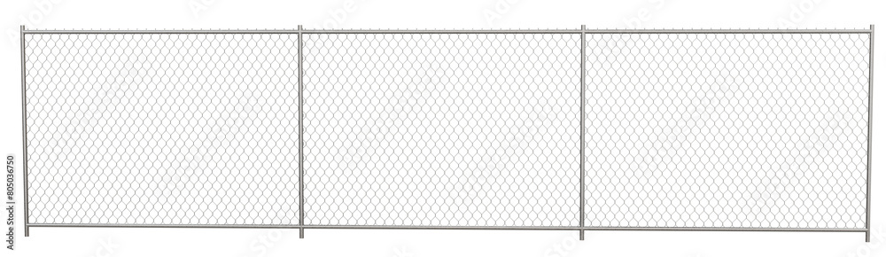 classic chain-link fence reimagined in 3D (transparent background ...