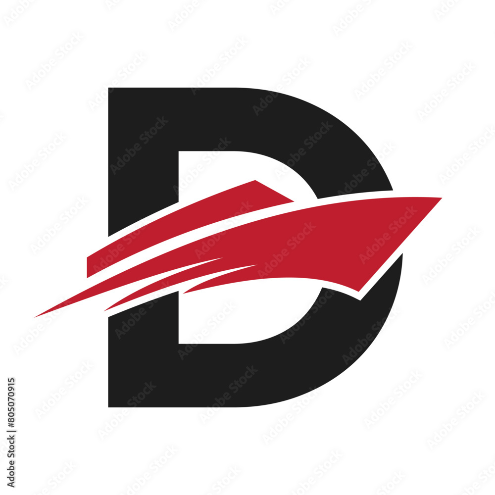 Initial Letter D Boat Logo For Yacht Sign. Maritime Symbol Vector ...