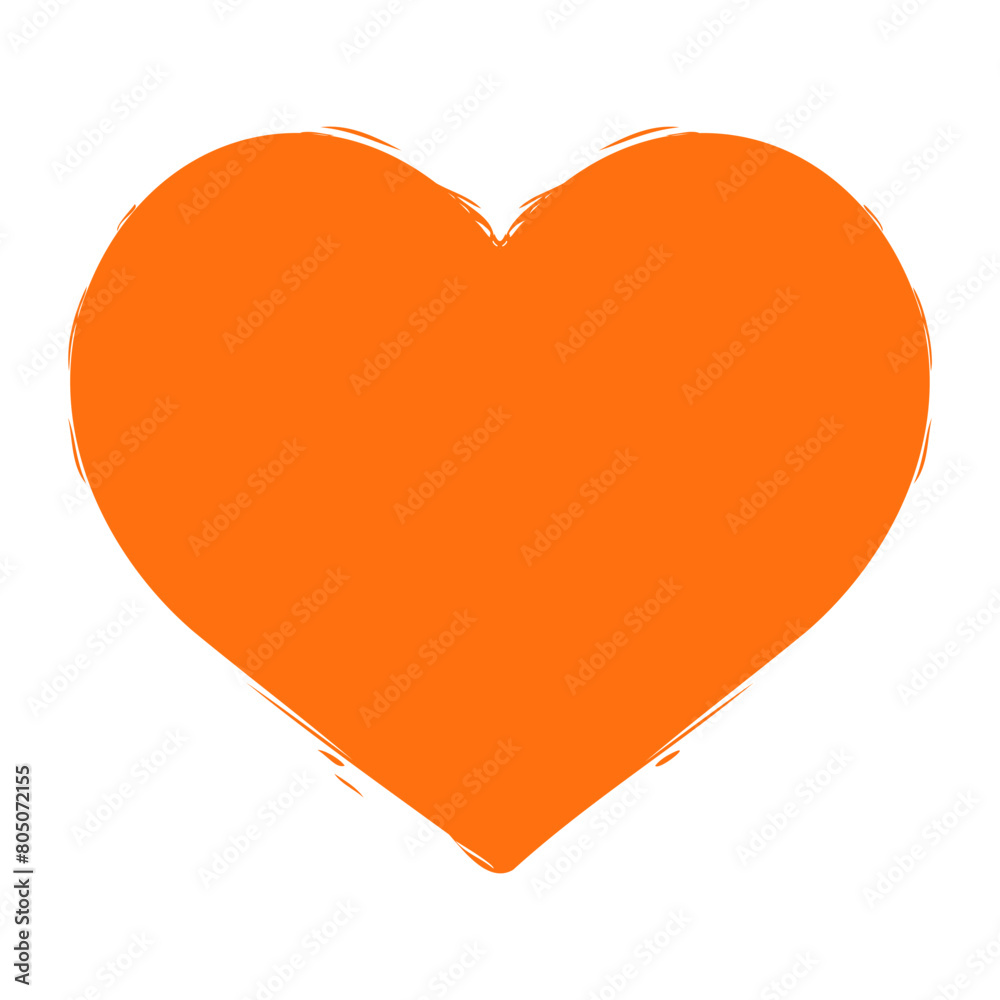 orange heart icon, love symbol. Stock Vector | Adobe Stock