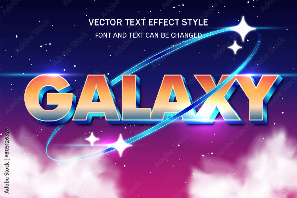 galaxy night sky sparkling stars typography editable text effect font ...