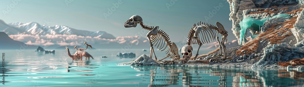 A chilling visual of animal skeletons near a vanishing glacial lake ...