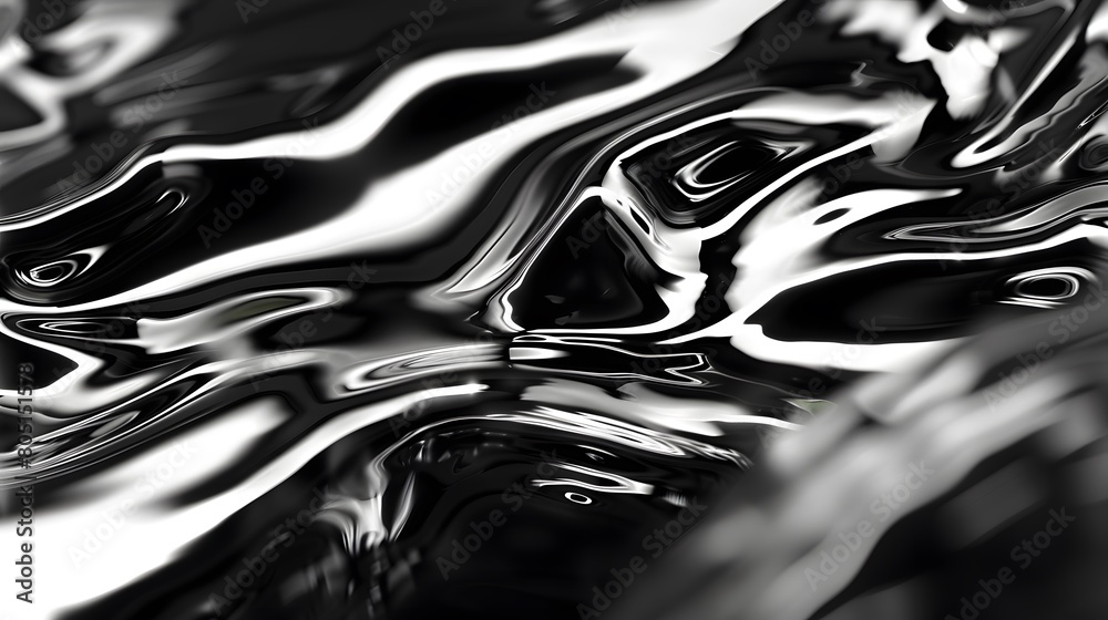 Abstract Liquid black and white texture. 4k Abstract fluid alloy metal ...