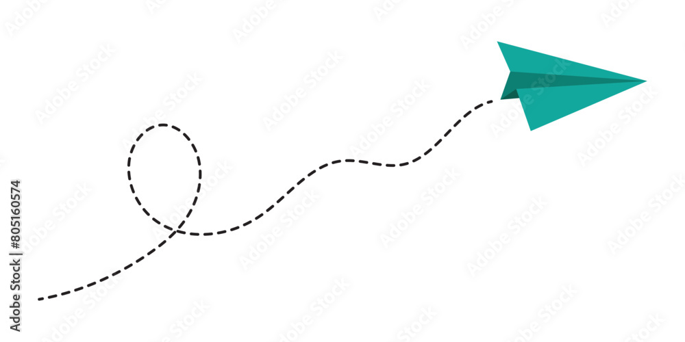 Paper plane with dotted line, Origami paper airplane, Travel symbol ...