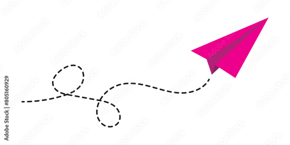 Paper plane with dotted line, Origami paper airplane, Travel symbol ...