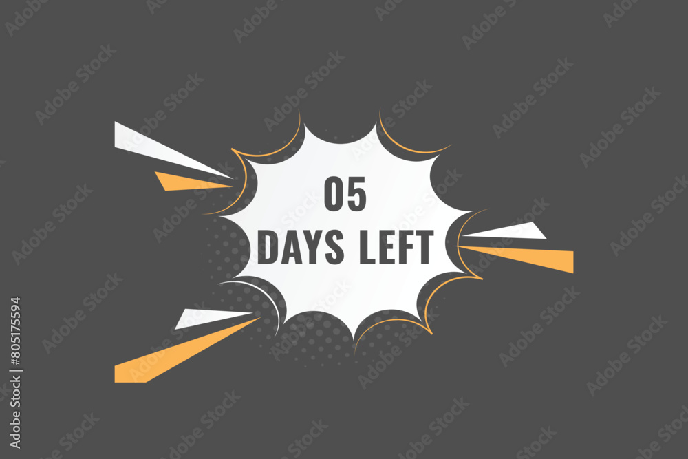 5 days to go countdown template. 5 day Countdown left days banner ...