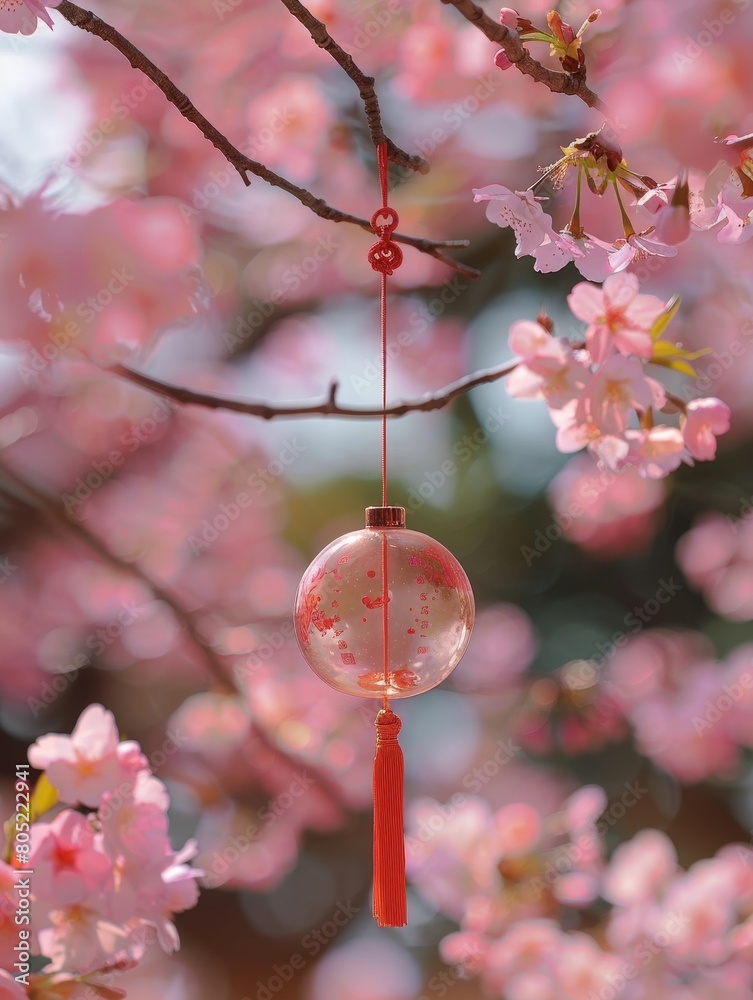 Japanese traditional wind bell or furin chimes symbol of summer on ...