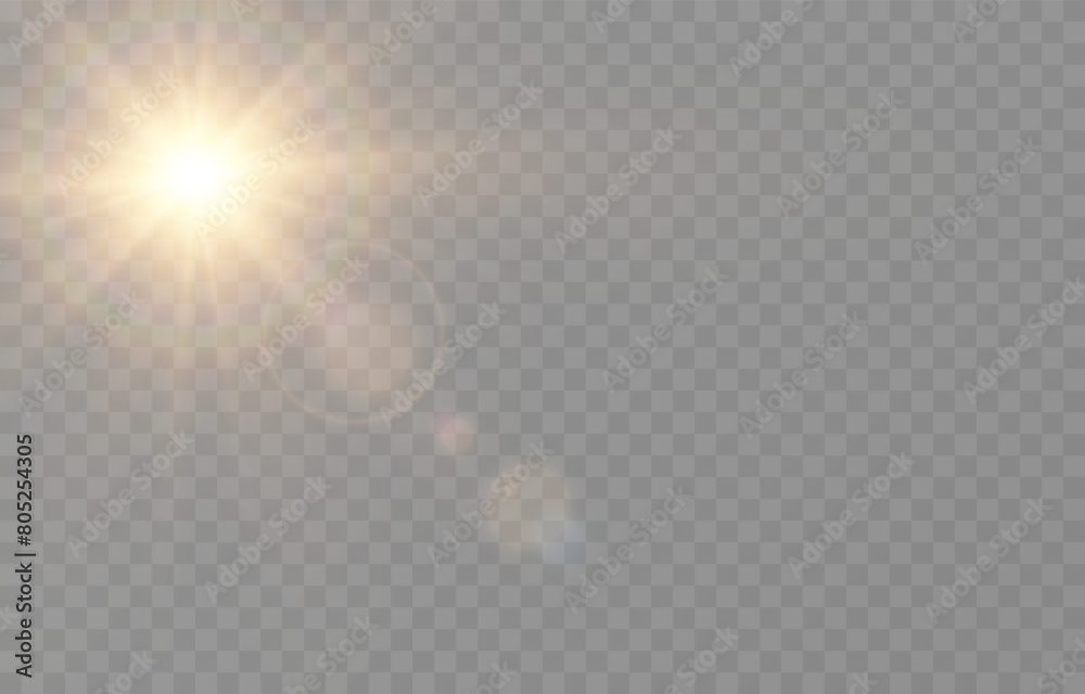Realistic vector light on isolated transparent background. Light with ...