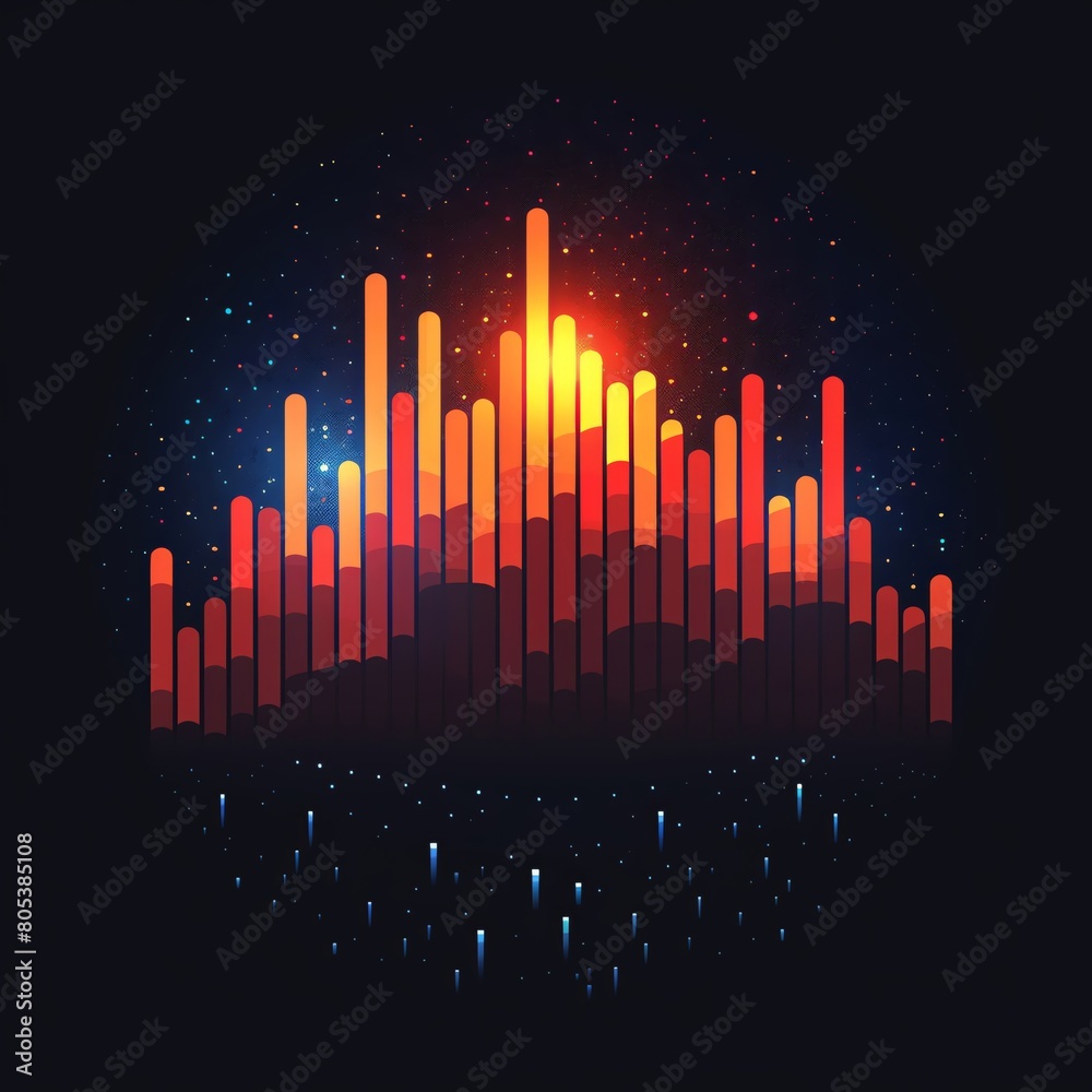 Simple graphic of a histogram displaying temperature variations over a ...