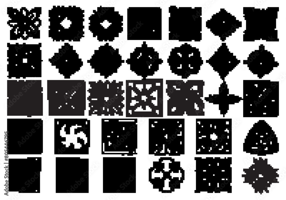 Large set of ornaments, square rosette. Carving patterns of decorative ...