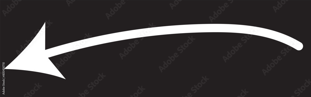 white arrow icon on transparent background. flat style. white arrow ...