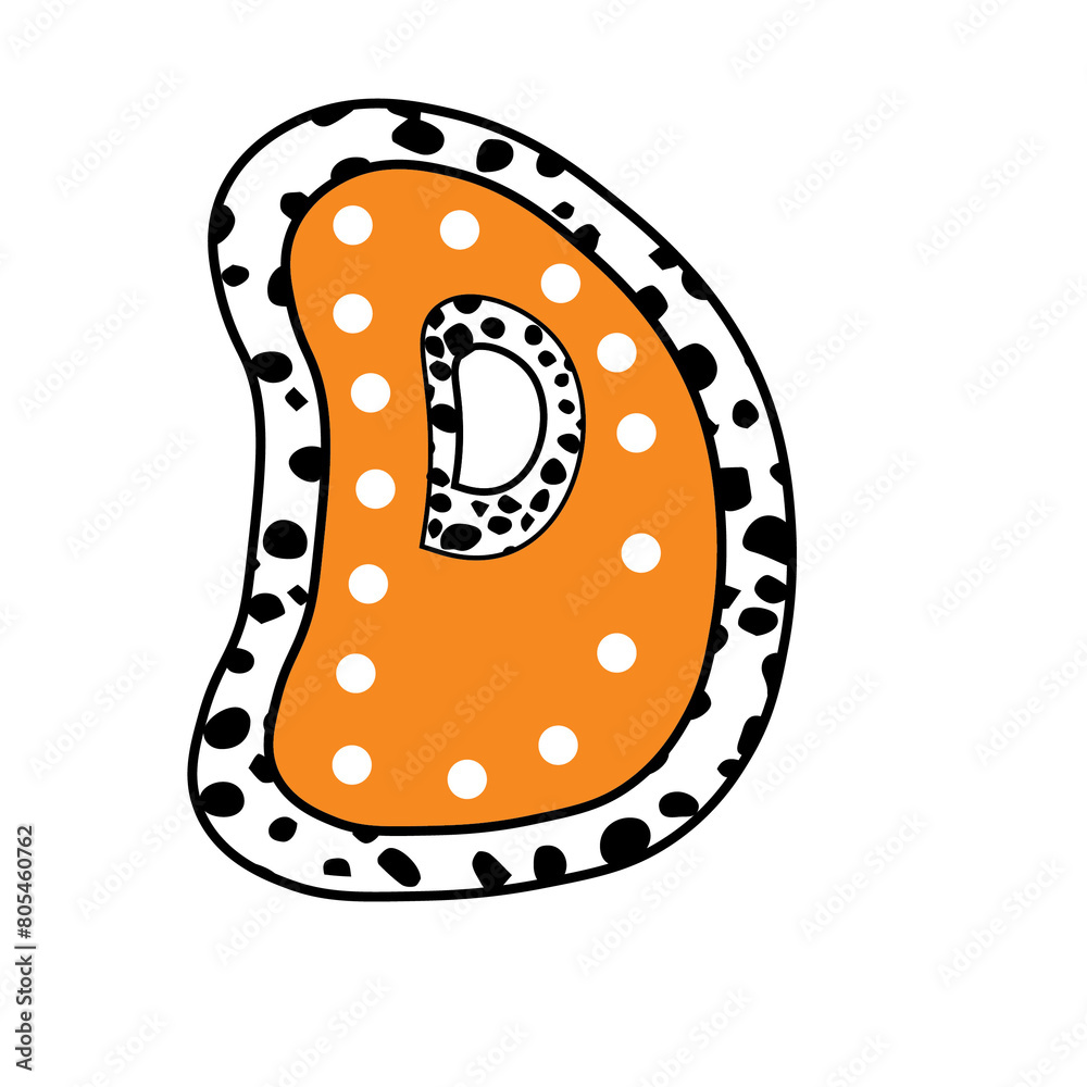 Dalmatian Dots Letters Alphabet font PNG svg, doodle Bright Colors ...