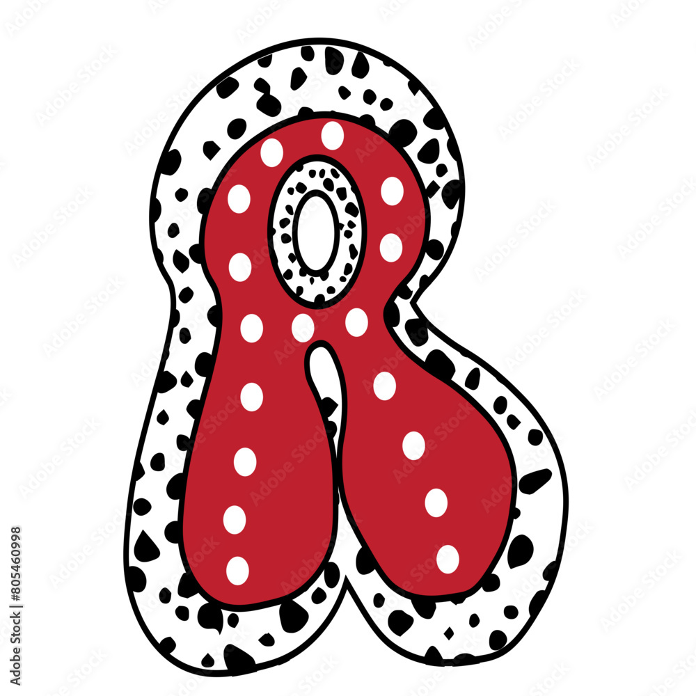Vetor Dalmatian Dots Letters Alphabet font PNG svg, doodle Bright ...