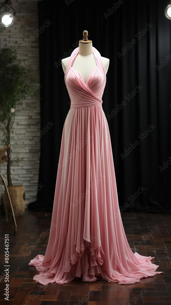 Elegant pink infinity dress that can be styled in multiple ways ...