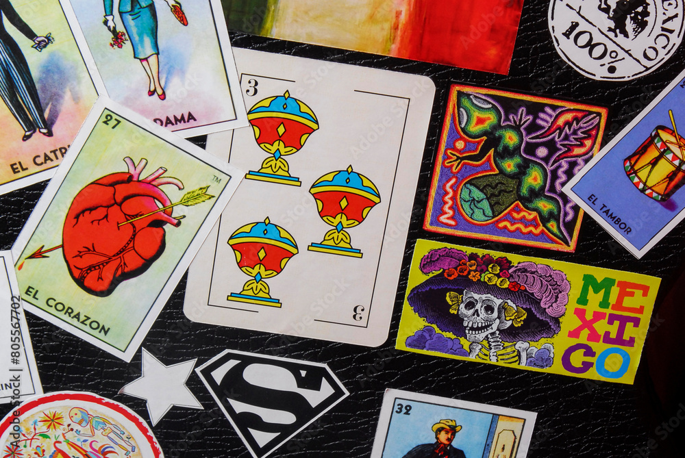 Mexican culture, Mexican lottery, traditional drawings with Mexican ...