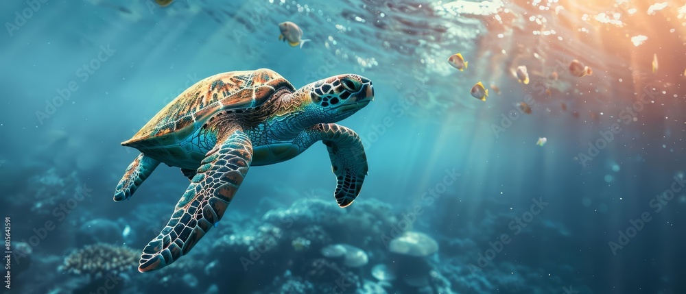 The Creative Banner of marine conservation features sea turtles in ...
