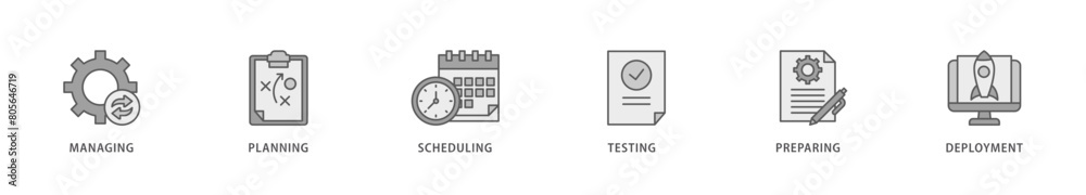 Release management icon packs for your design digital and printing of ...