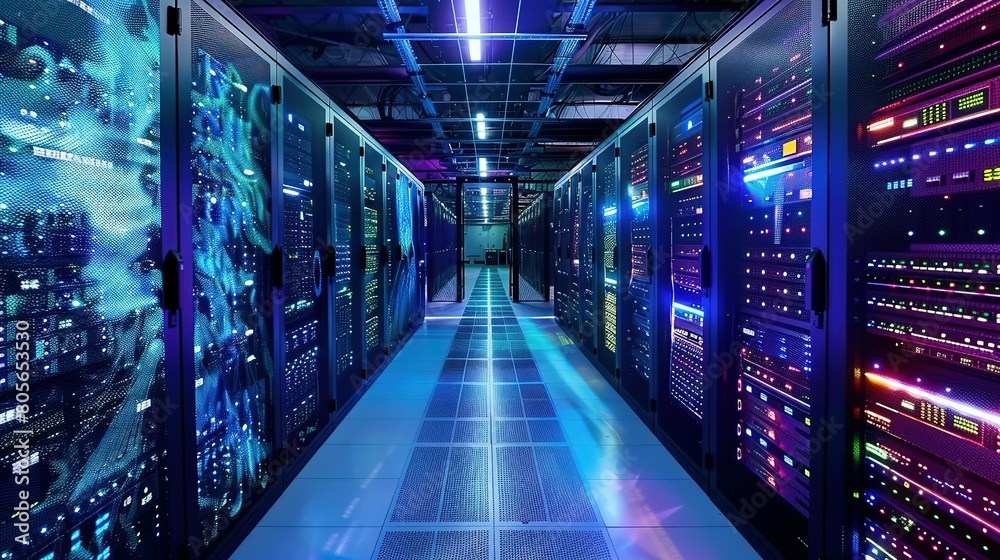 Photo Stock Data center rack server on server room, server room ...