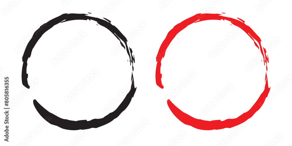 ircle scribble highlight pencil sketch frame set vector graphic ...