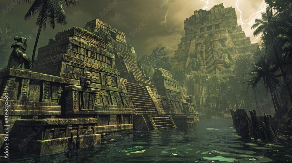 Mayan Civilization Depict a futuristic interpretation of Mayan ...