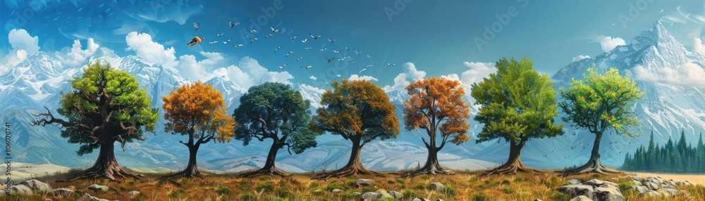 Depict the life cycle of a tree from seed to towering giant Stock Photo ...