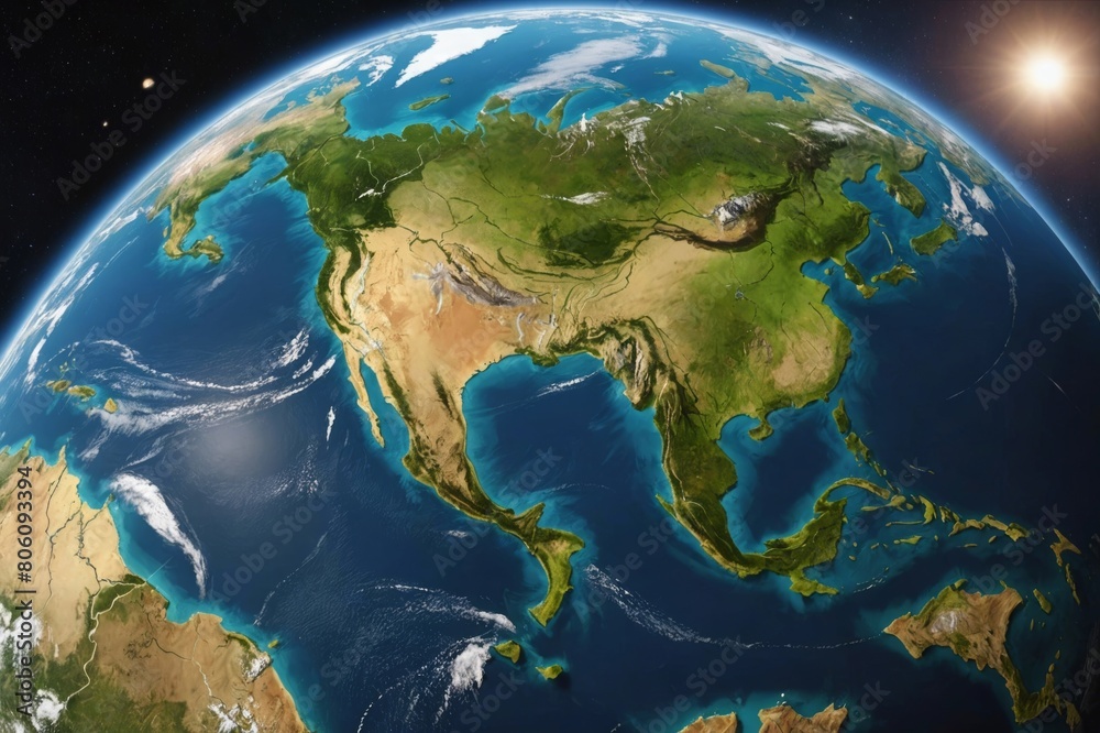 Archaean Earth. Illustration of the Earth as it may have been in the ...