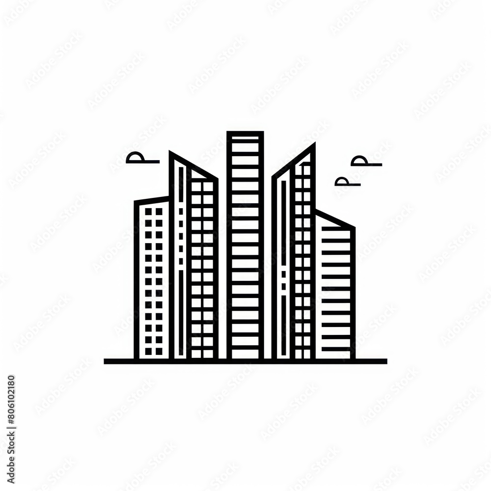 Vector graphic design of building logo illustration in line art with ...