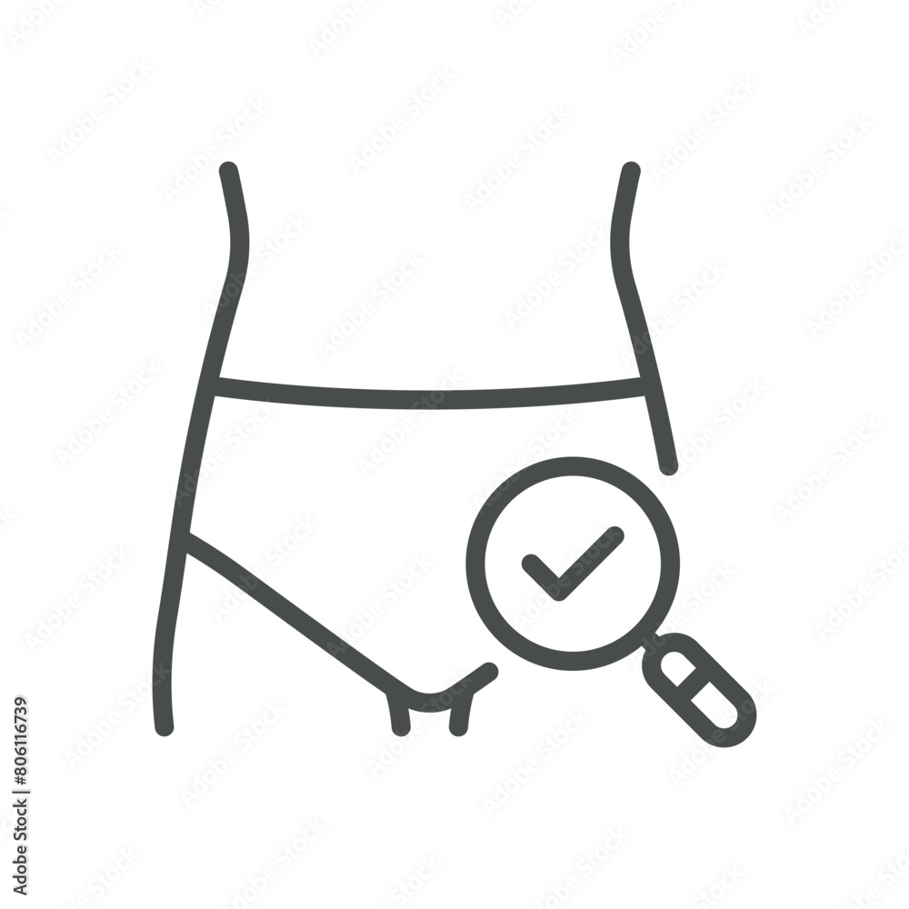 Physical Pelvic Examination Icon. Line Vector Illustration of Pelvis ...