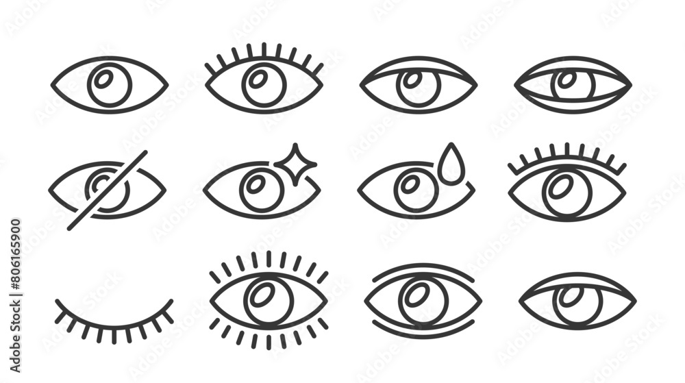 Stock-Vektorgrafik „Collection of Versatile Outline Eye Icons, Range ...
