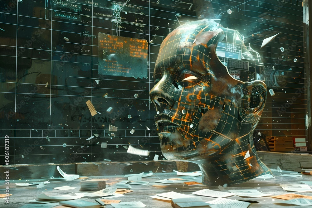 Artificial Intelligence: A Mechanical Head's Detailed Revelation in a ...