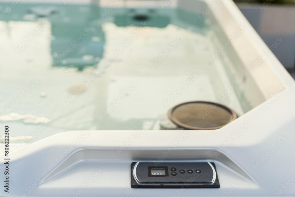 Hot tub control panel with temperature, lighting, waterfall and high ...