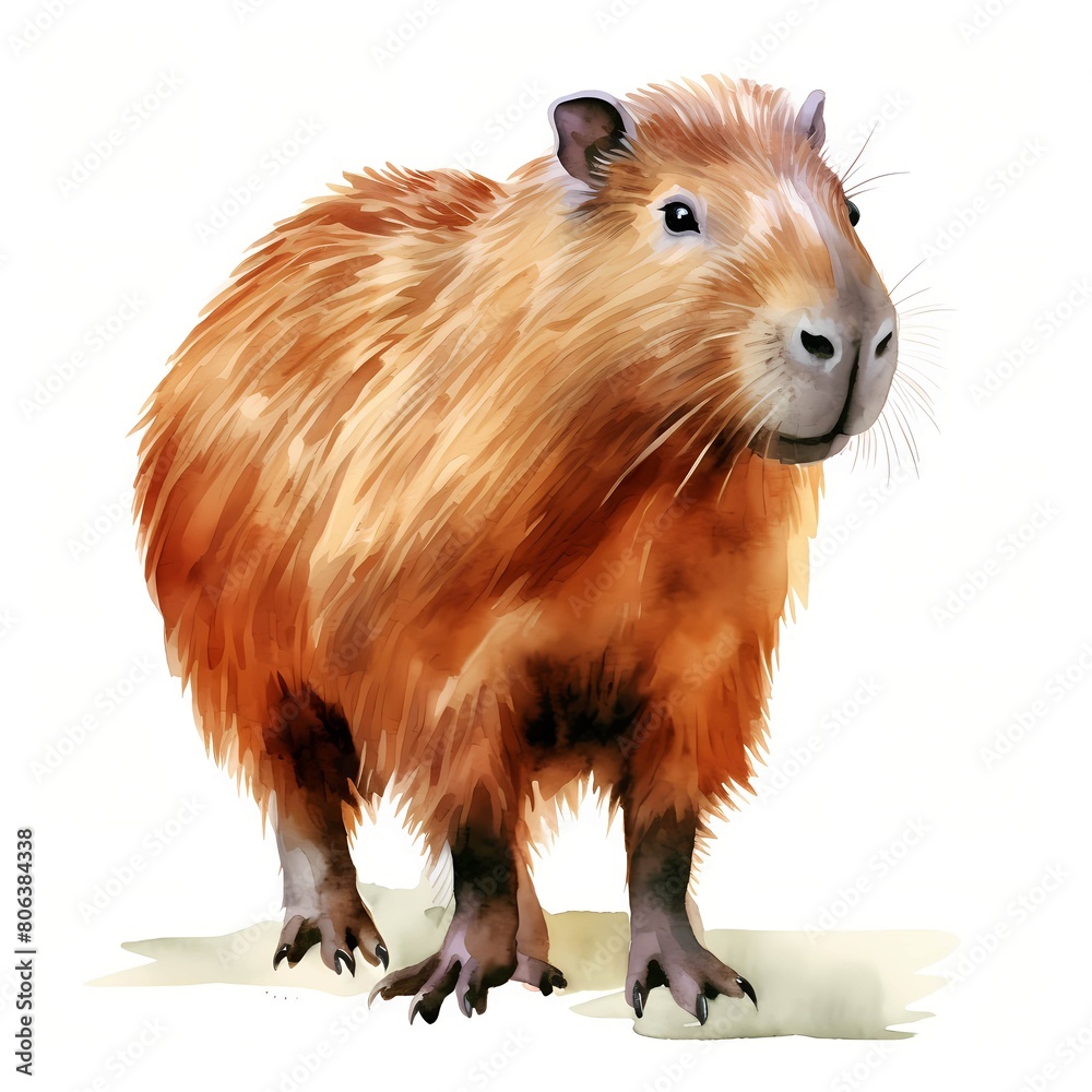 Capybara. Cute capybara clipart. Watercolor illustration. Generative AI ...
