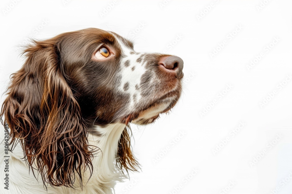 Mystic portrait of English Springer Spaniel, full body shot, Isolated ...