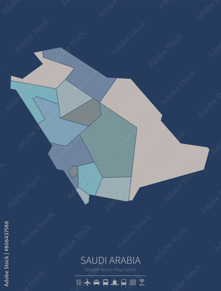 saudi arabia map. a simple map of the country. Stock Vector | Adobe Stock