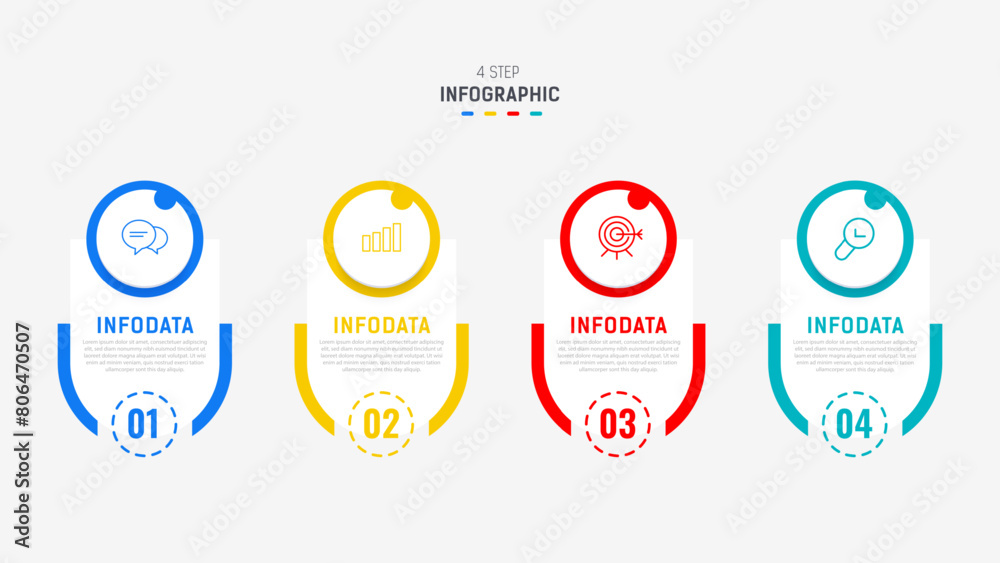 Four Step Infographic element design Vector template for presentation ...