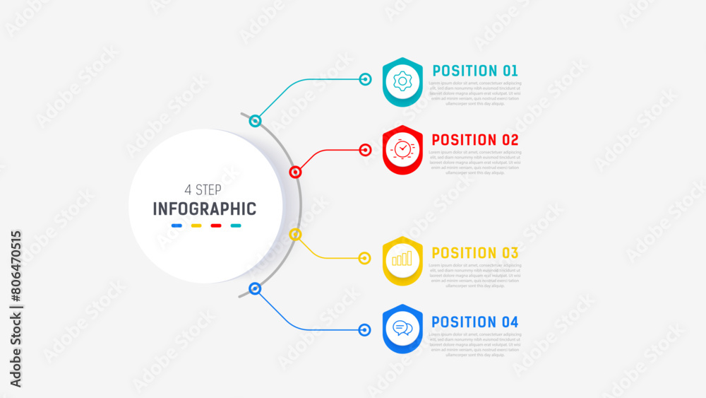 Four Step Infographic element design Vector template for presentation ...