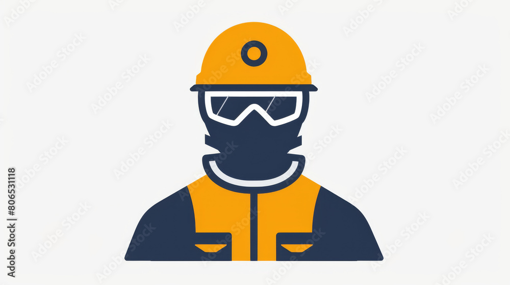 Digital illustration of a firefighter avatar in full safety gear with ...