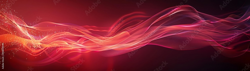 Abstract red background with flowing lines and light effects, creating ...