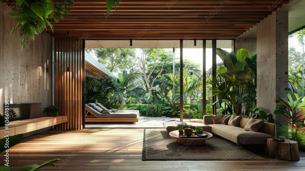 Experience a hyperrealistic render of an interior view, showcasing a ...