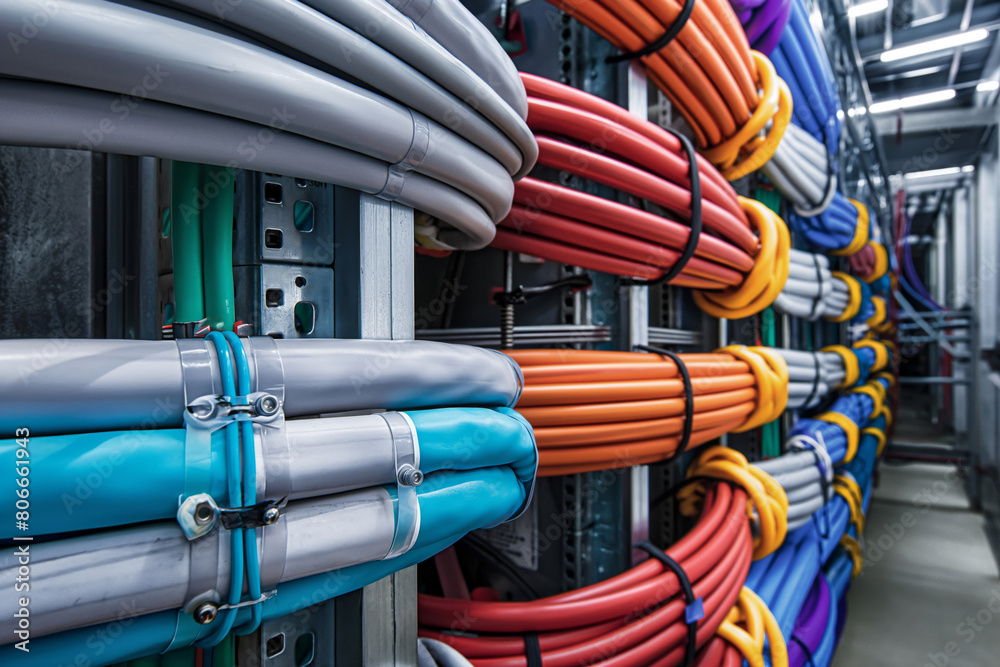 Efficient industrial cable management system for organizing electrical ...